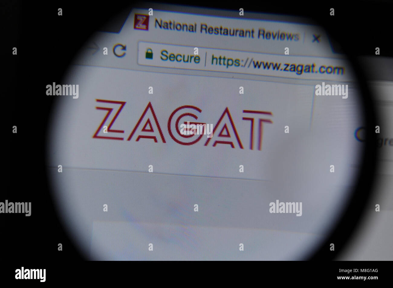 Zagat the food guide website Stock Photo - Alamy