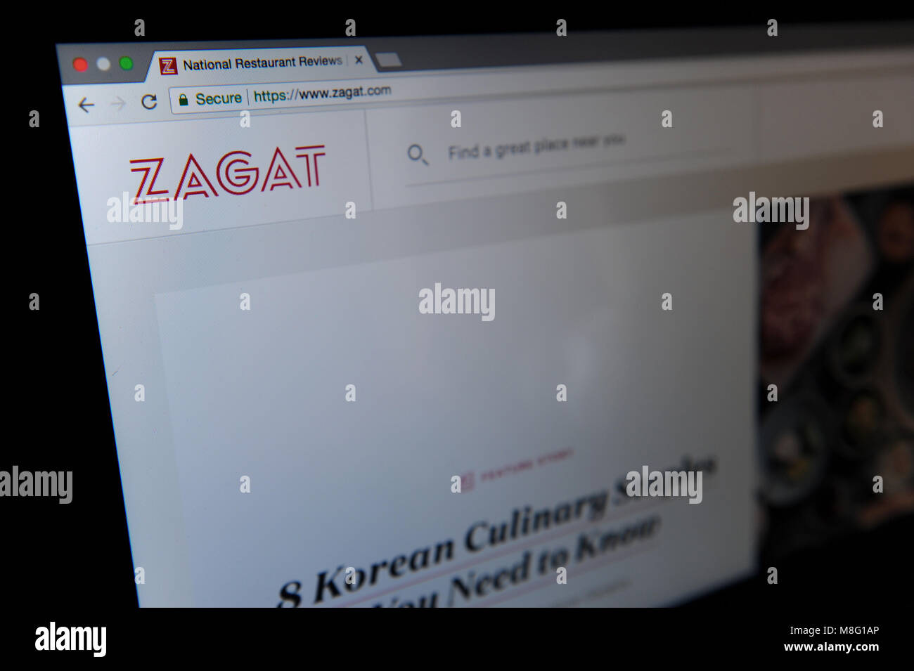 Zagat the food guide website Stock Photo - Alamy