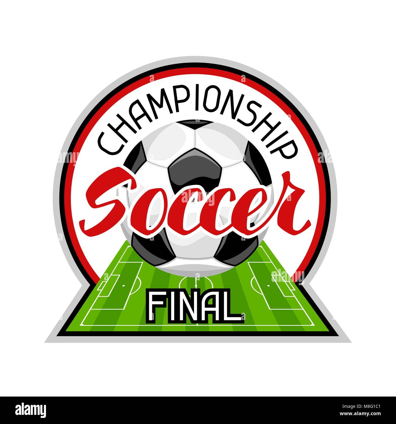 Soccer or football badge with ball. Sports emblem Stock Vector Image ...