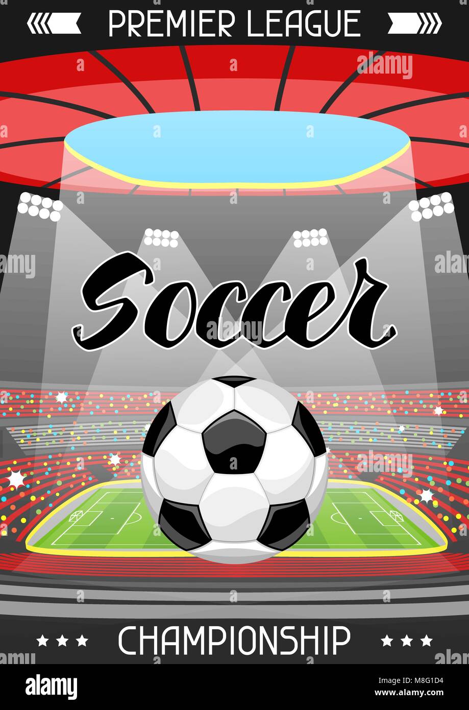 Soccer stadium during sports match. Football arena field Stock Vector ...
