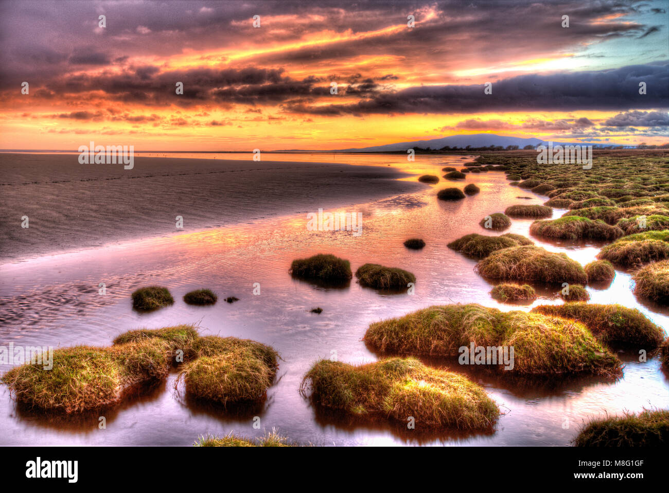 Solway Firth, Scotland. Picturesque view of sunset over the Solway ...
