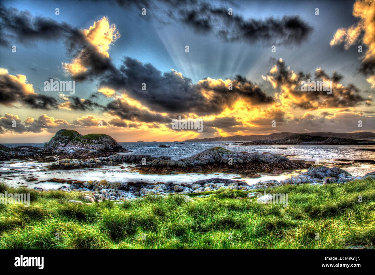 Isle of Mull, Scotland. Artistic sunset view from Fidden Beach on the ...