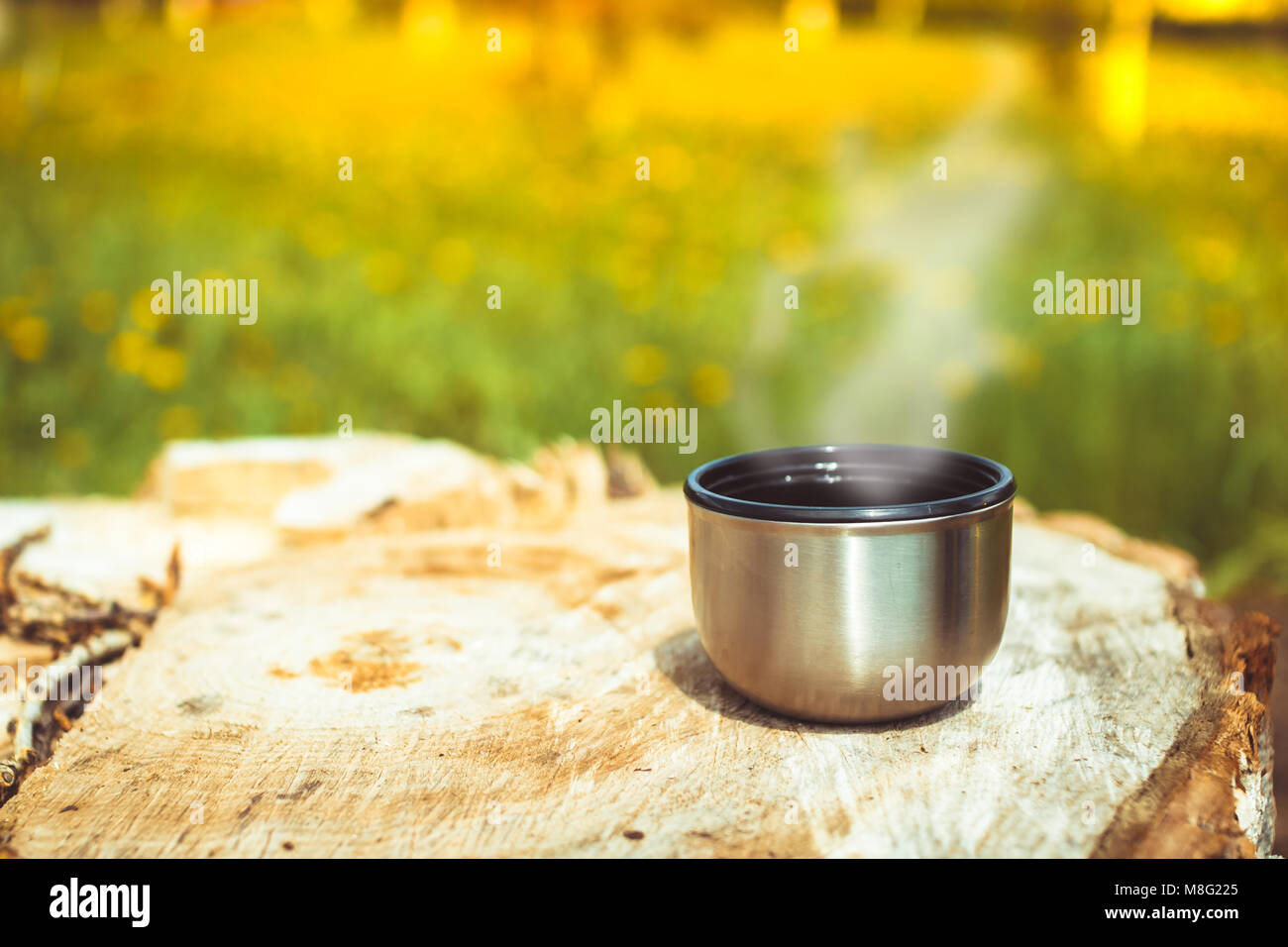 Coffee in the morning time with sunlight Stock Photo - Alamy