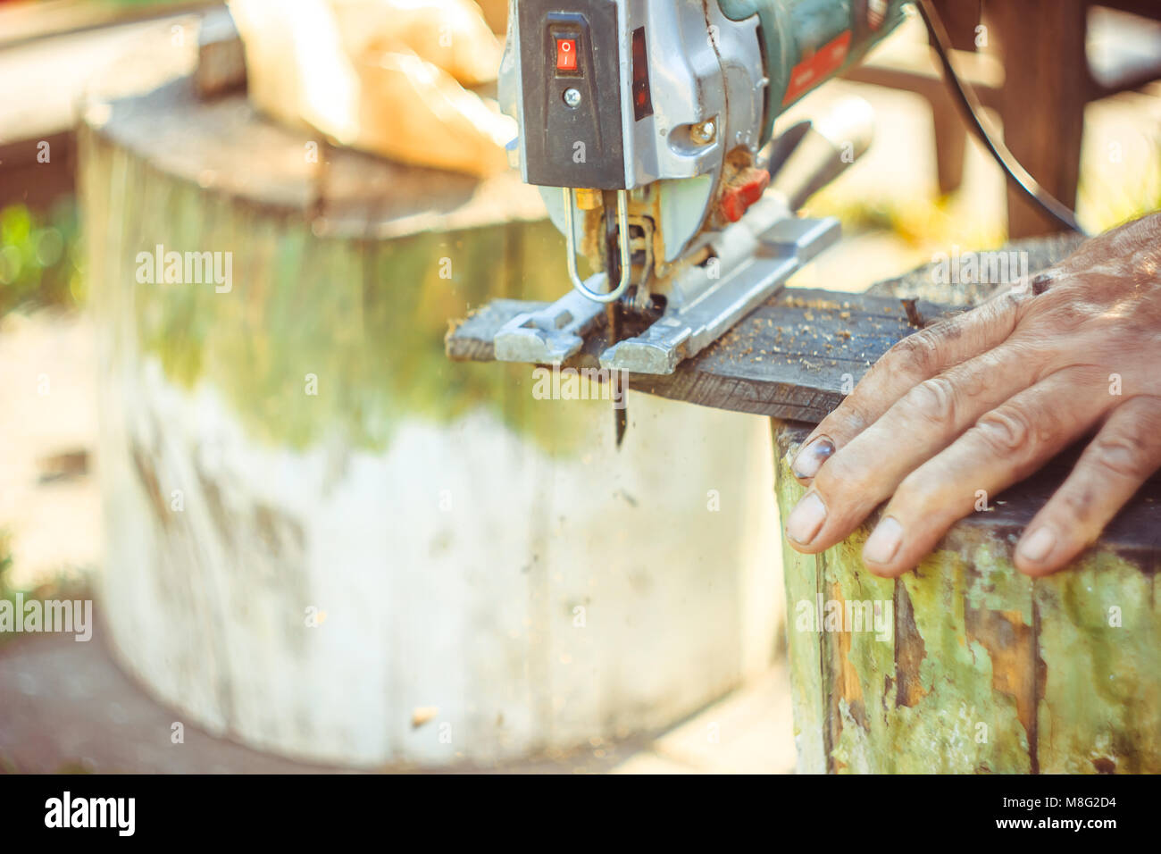 Electric saw accident hi-res stock photography and images - Alamy