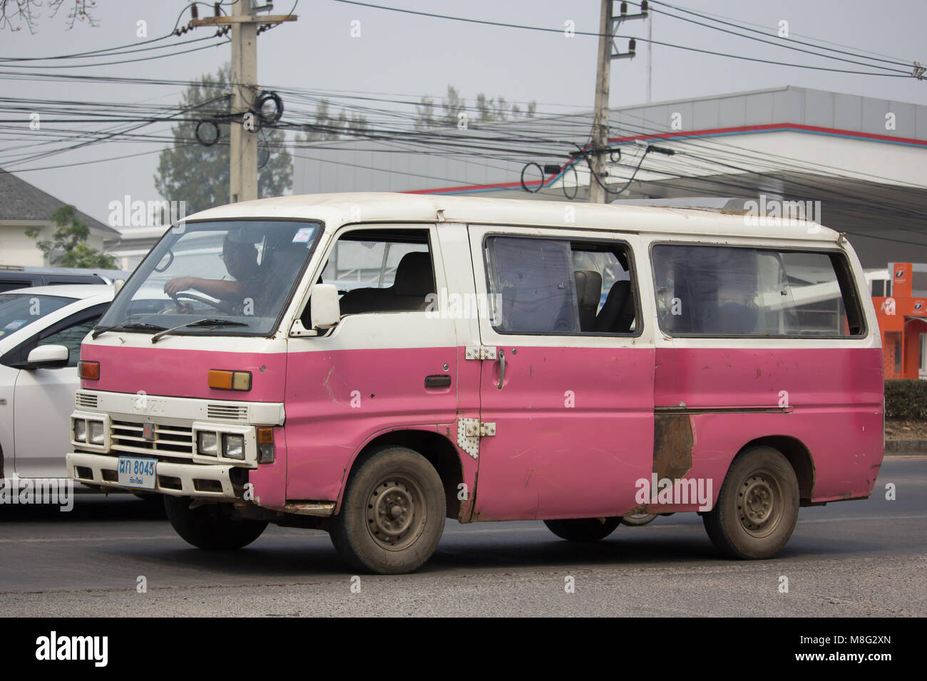 CHIANG MAI, THAILAND -MARCH 1 2018: Private old isuzu ELF van. Photo at ...