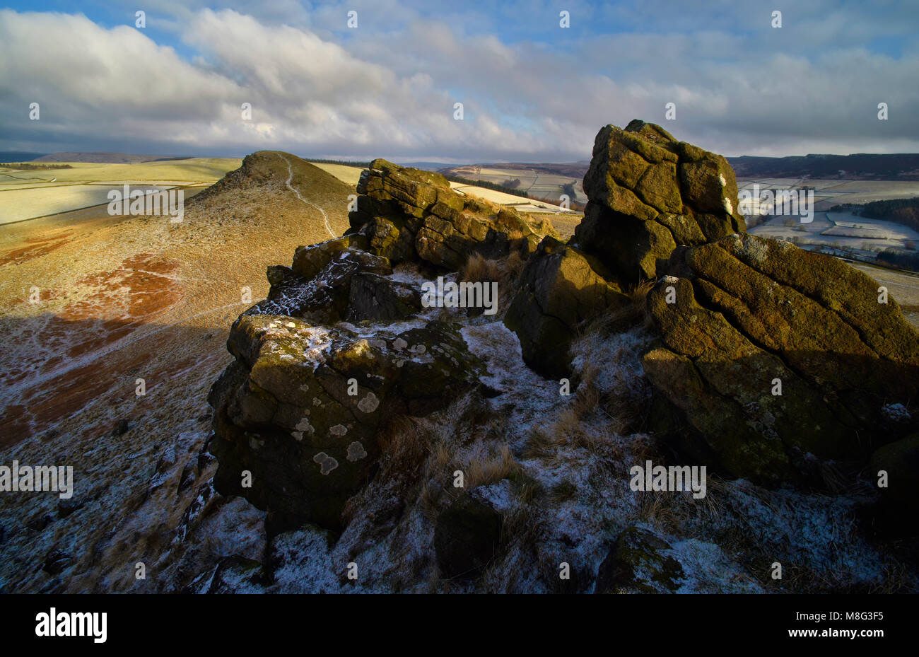 Crook Hill in Winter, Bamford, the Peak District, England (1 Stock ...