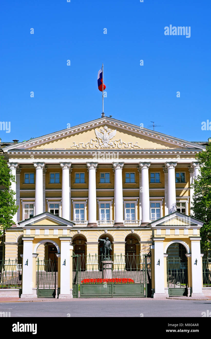 The building of the Smolny Institute in Saint-Petersburg. The main ...