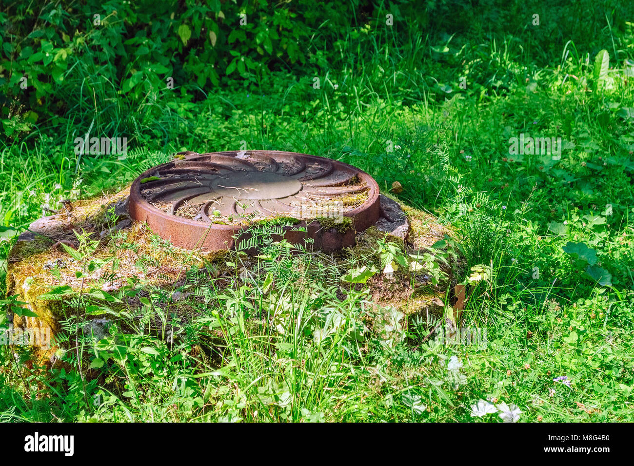 Green manhole cover hi-res stock photography and images - Alamy
