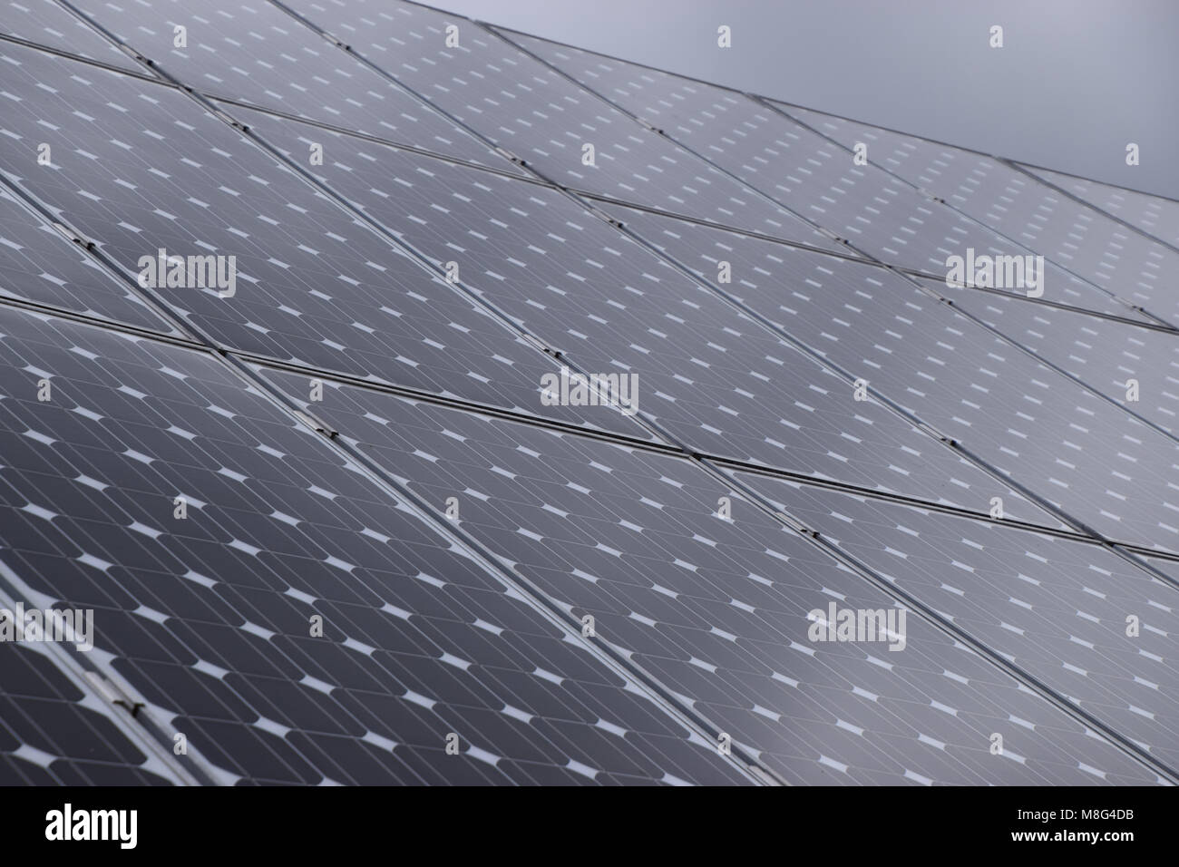 solar cells and Grey sky Stock Photo - Alamy