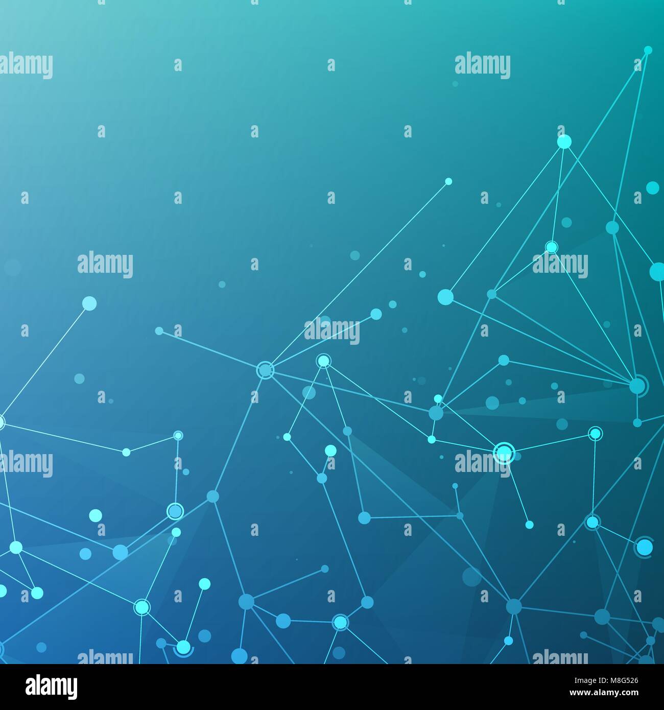 Connect particles structure. Abstract polygonal space low poly dark ...