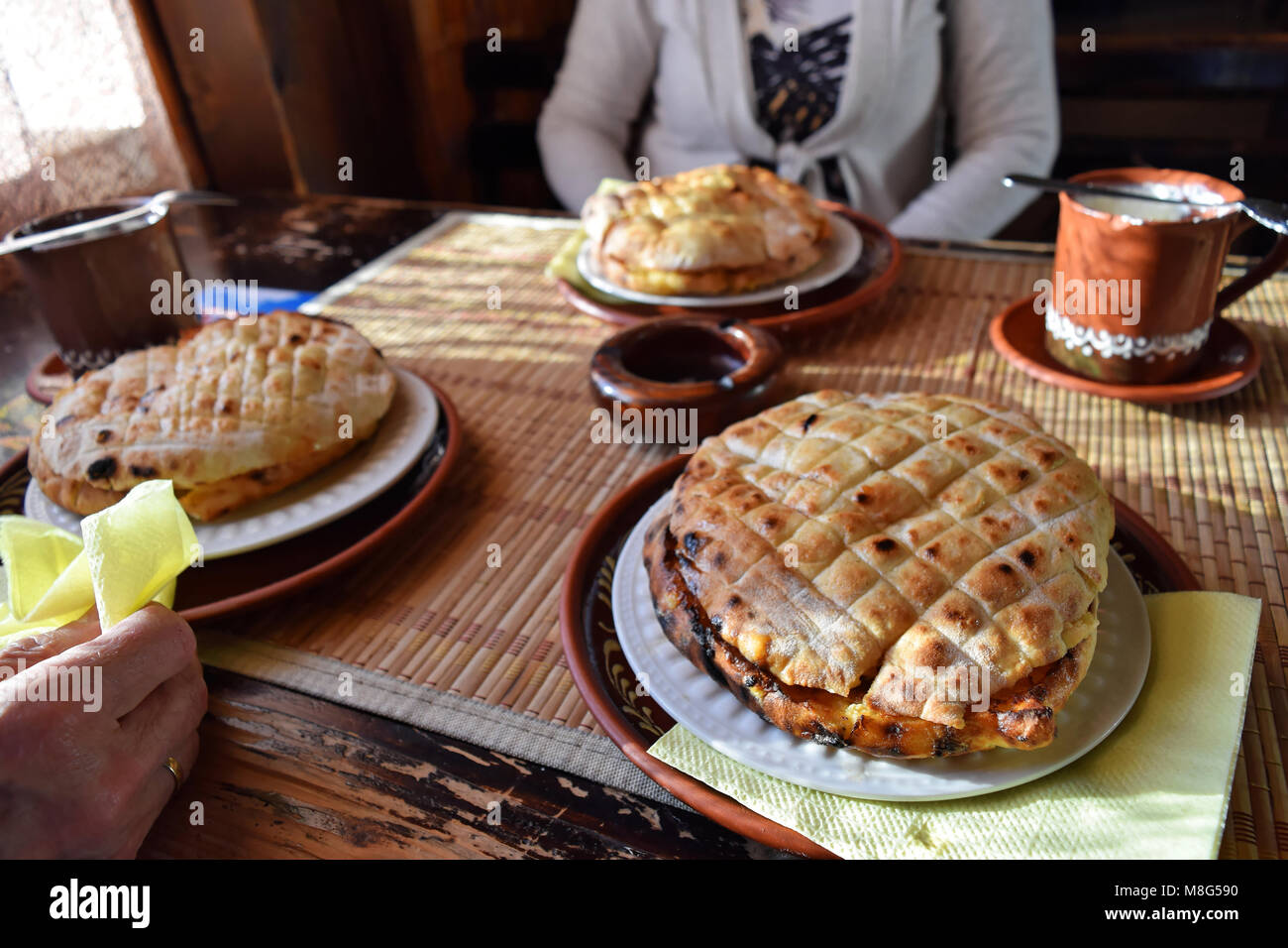 Crispy bun in an old fashioned restaurant Stock Photo - Alamy