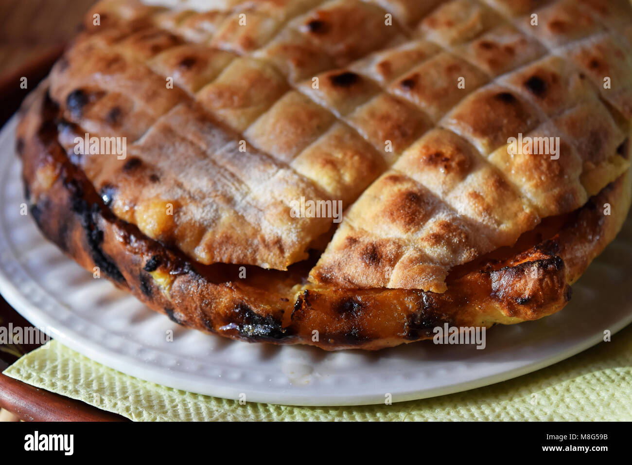 Crispy bun in an old fashioned restaurant Stock Photo - Alamy