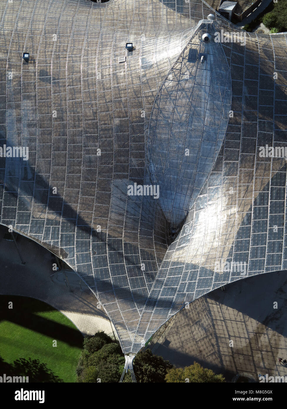 The famous roof of the Munich Olympic stadium designed by Behnisch and ...