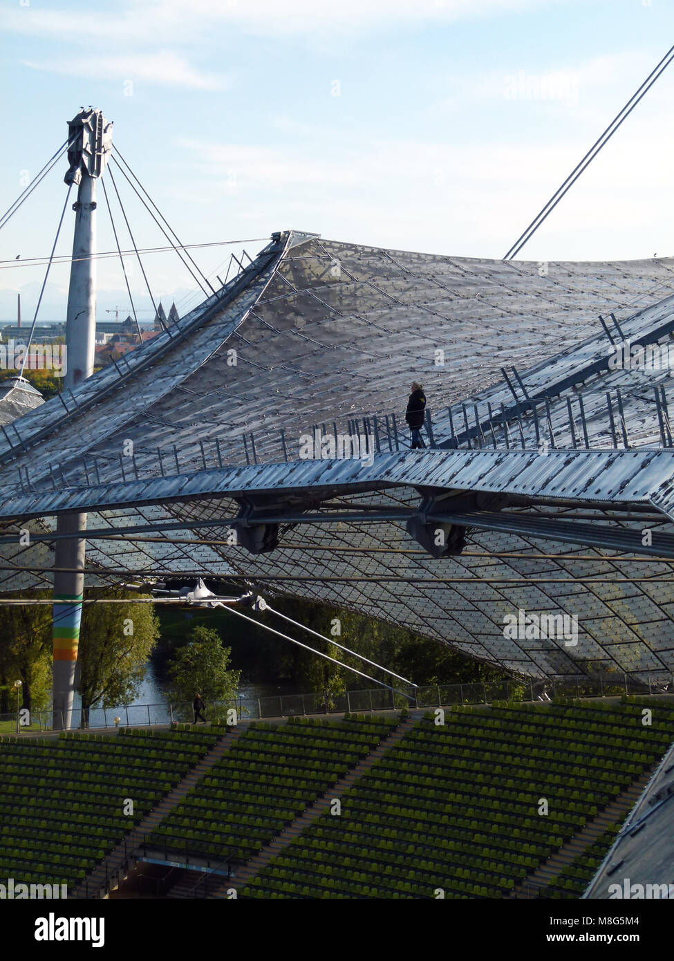 The famous roof of the Munich Olympic stadium designed by Behnisch and ...
