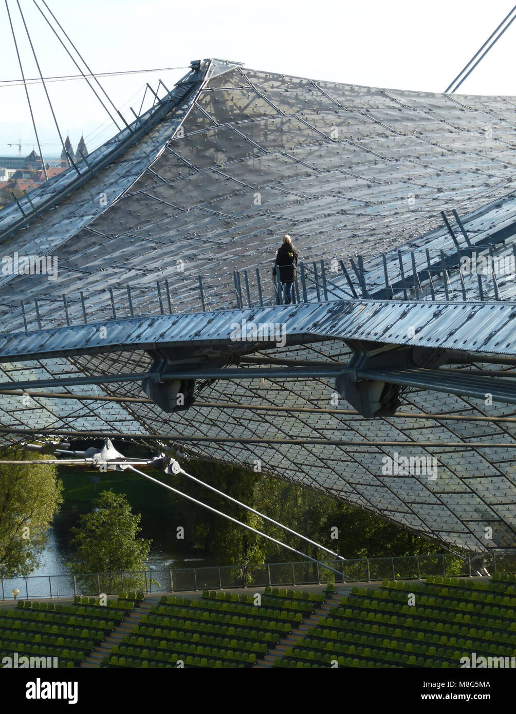 The famous roof of the Munich Olympic stadium designed by Behnisch and ...