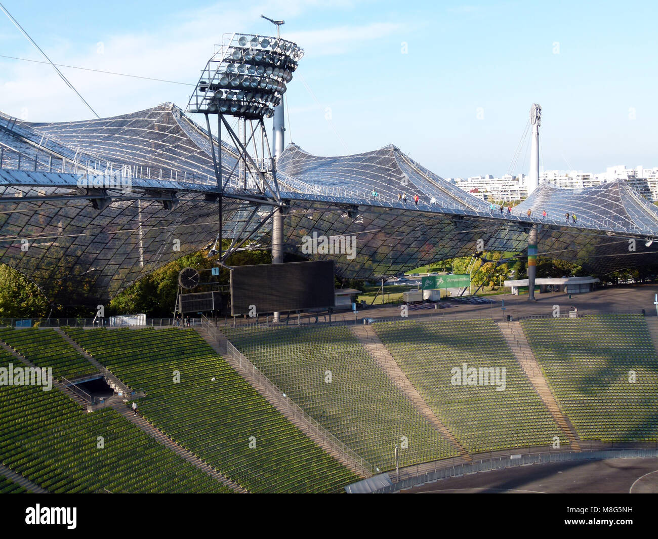 The famous roof of the Munich Olympic stadium designed by Behnisch and ...