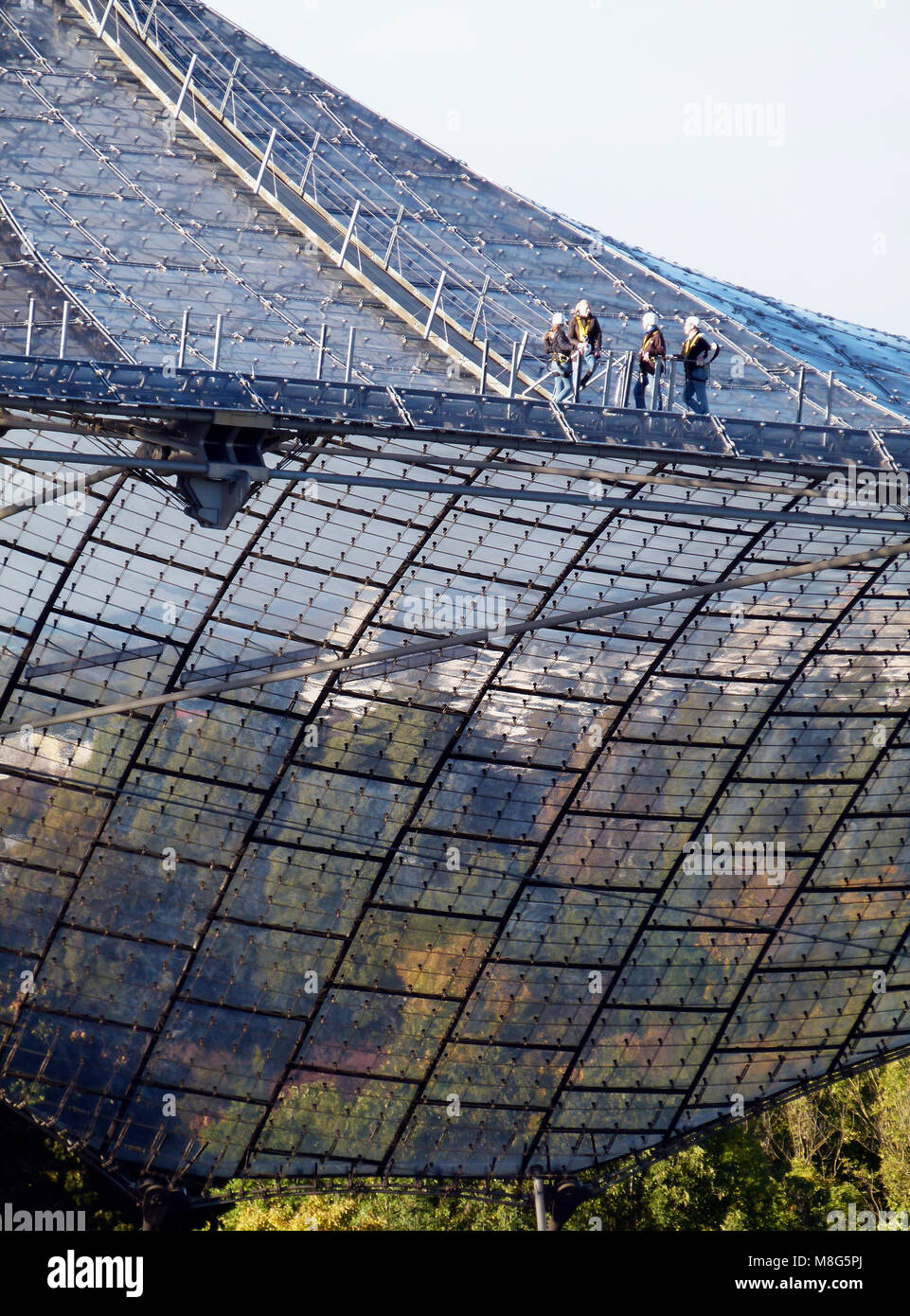 The famous roof of the Munich Olympic stadium designed by Behnisch and ...