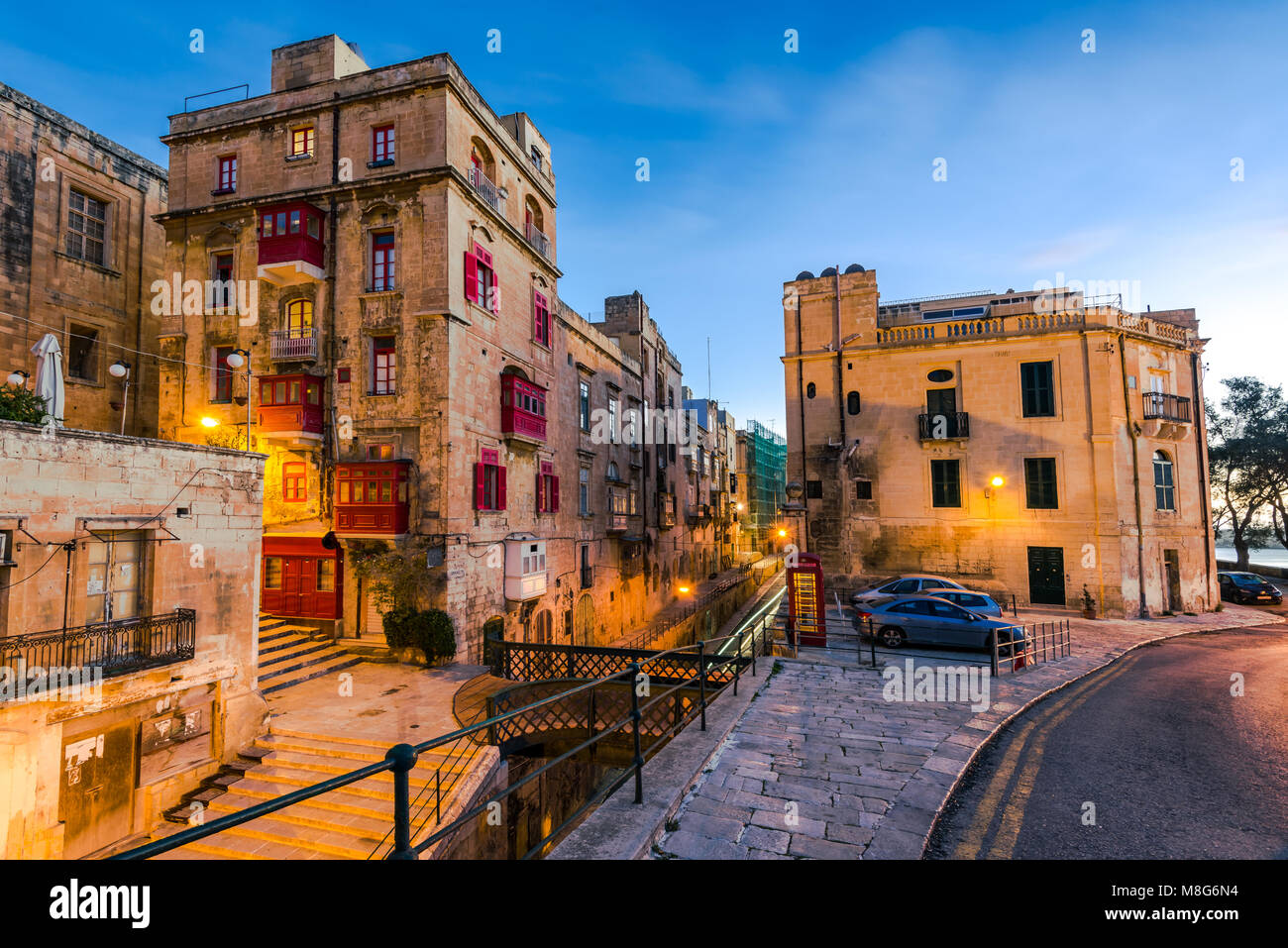 Beautiful residential area in Valletta,Malta Stock Photo - Alamy