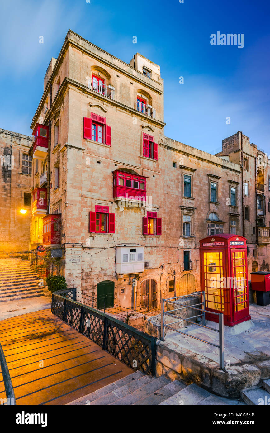 Red phone booth in Valletta,Malta Stock Photo - Alamy