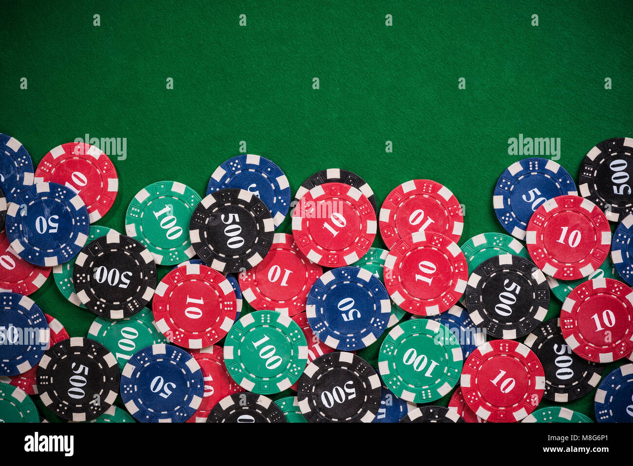 Poker casino chips border background Stock Photo - Alamy