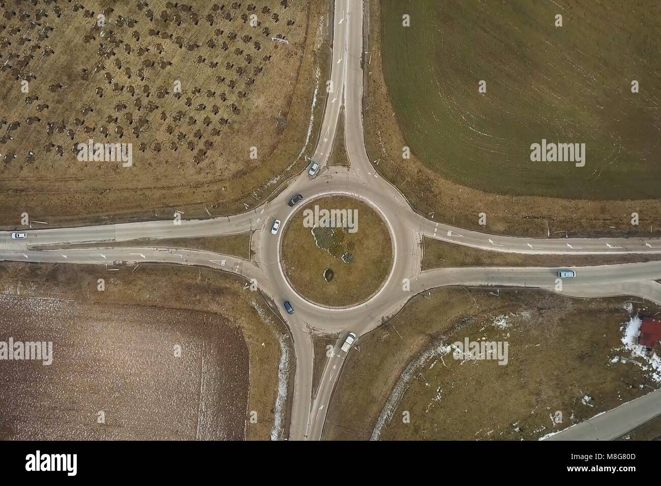 Roundabout from above Stock Photo - Alamy