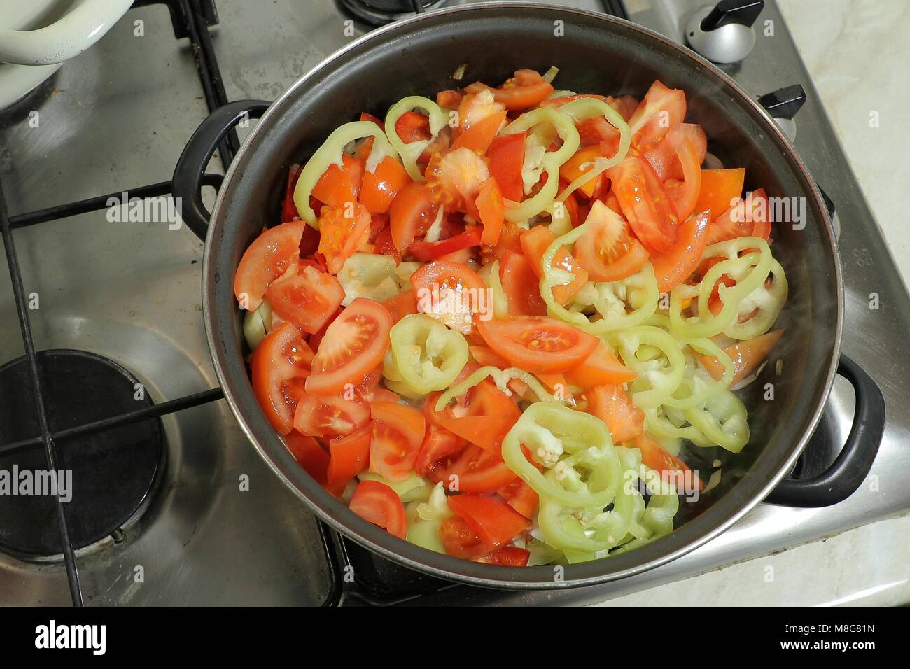 Cooking Vegetable Lecho Stock Photo - Alamy