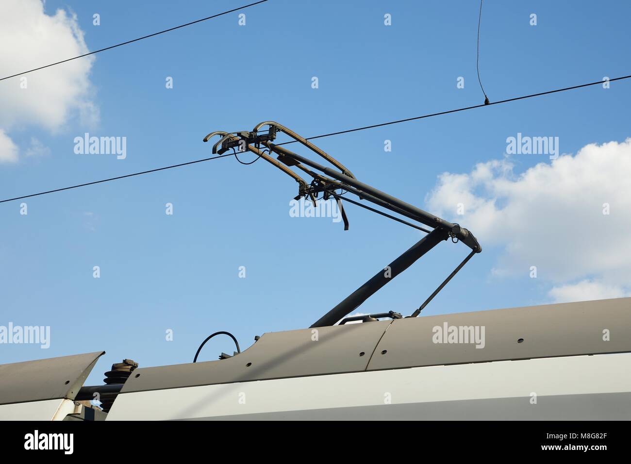 Train Pantograph Closeup Stock Photo - Alamy