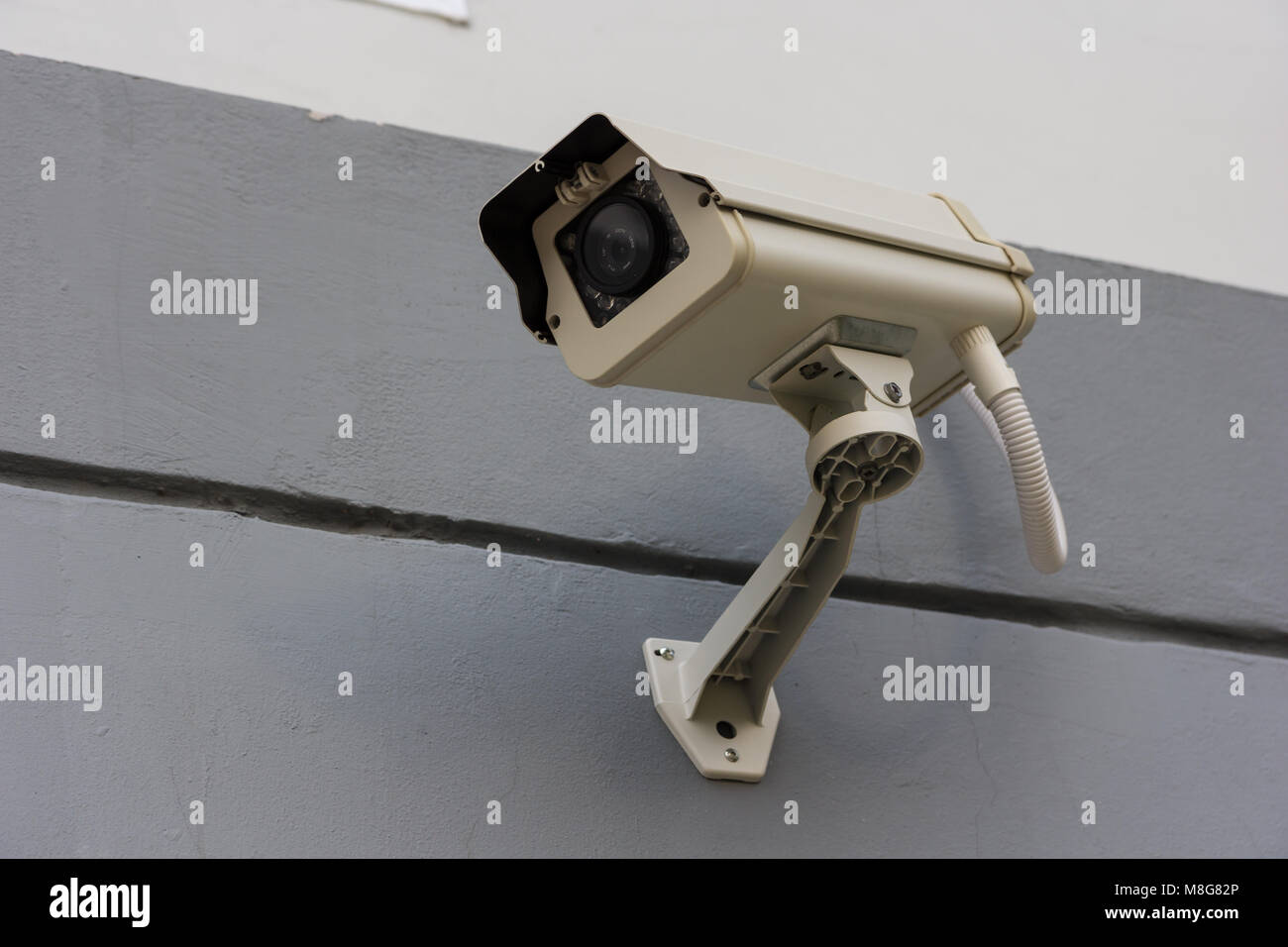 CCTV security camera on the front of building Stock Photo - Alamy