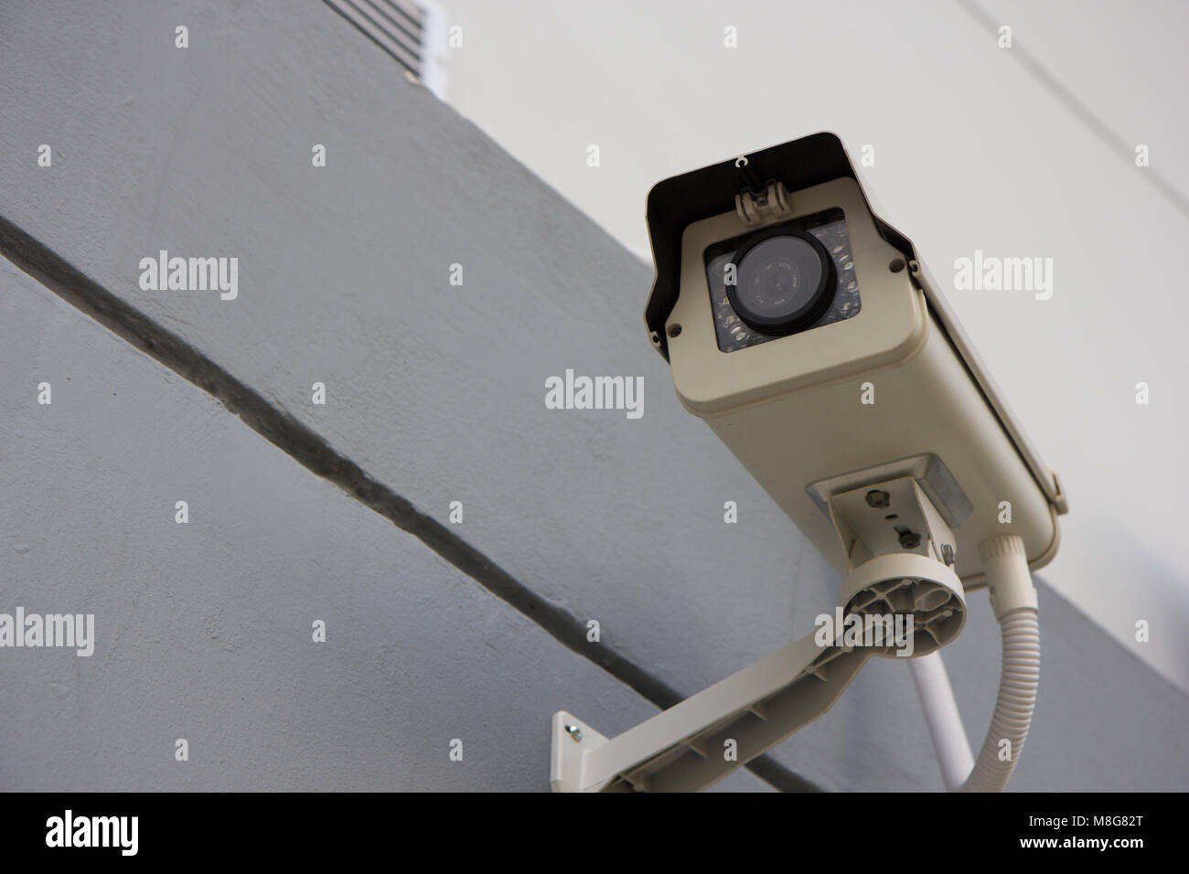 CCTV security camera on the front of building Stock Photo - Alamy