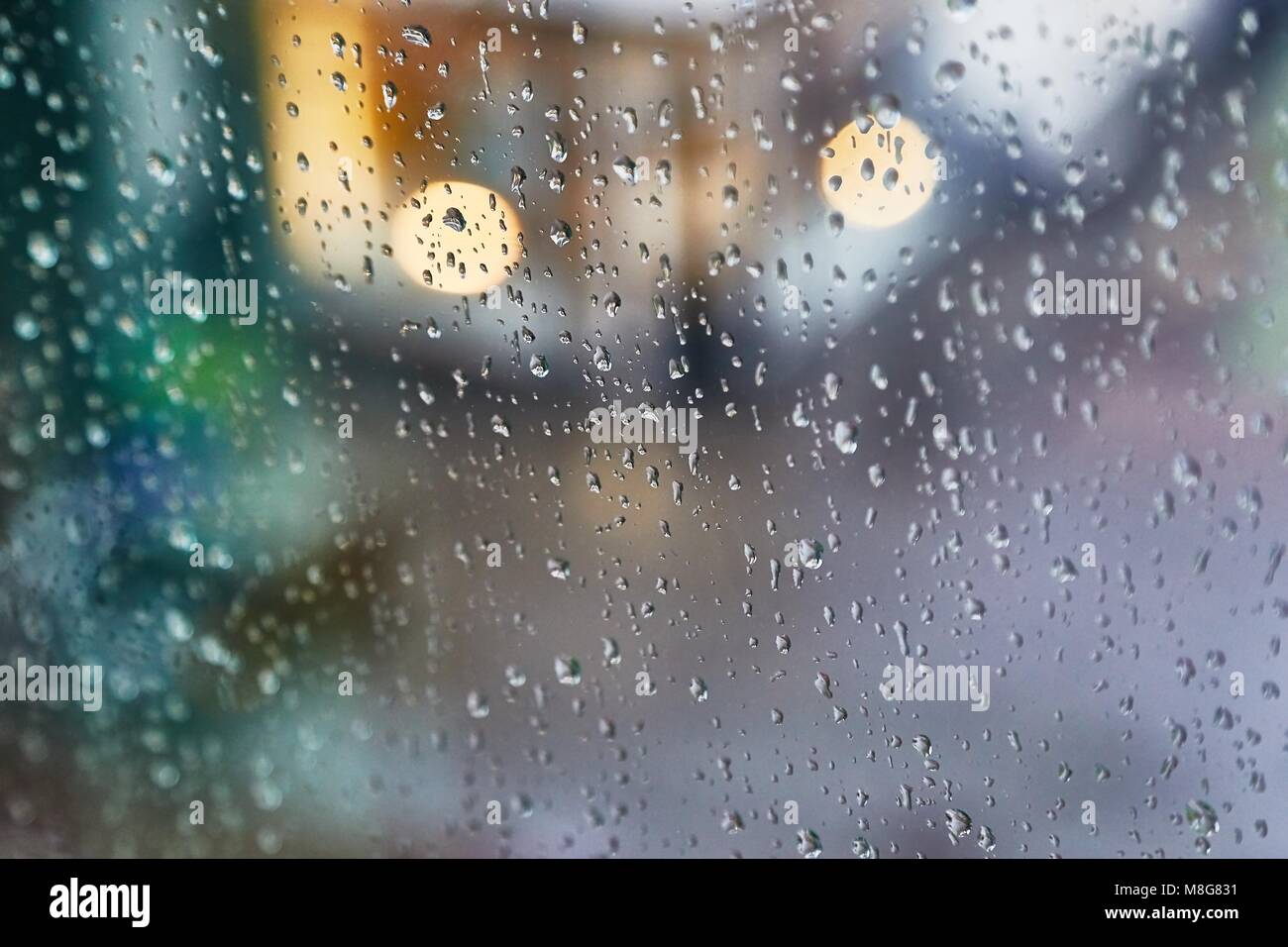 Rainy window surface Stock Photo - Alamy