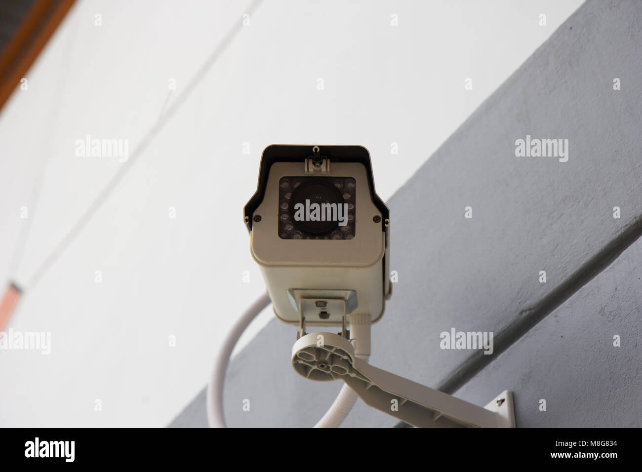 CCTV security camera on the front of building Stock Photo - Alamy