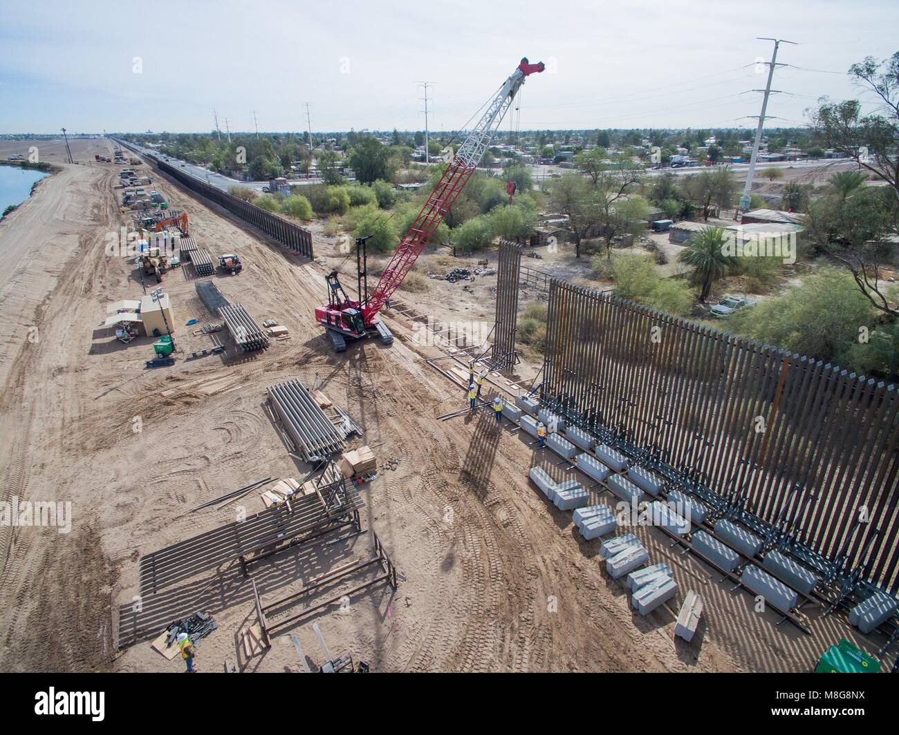 The El Centro sector of the border wall with Mexico is replaced as part ...