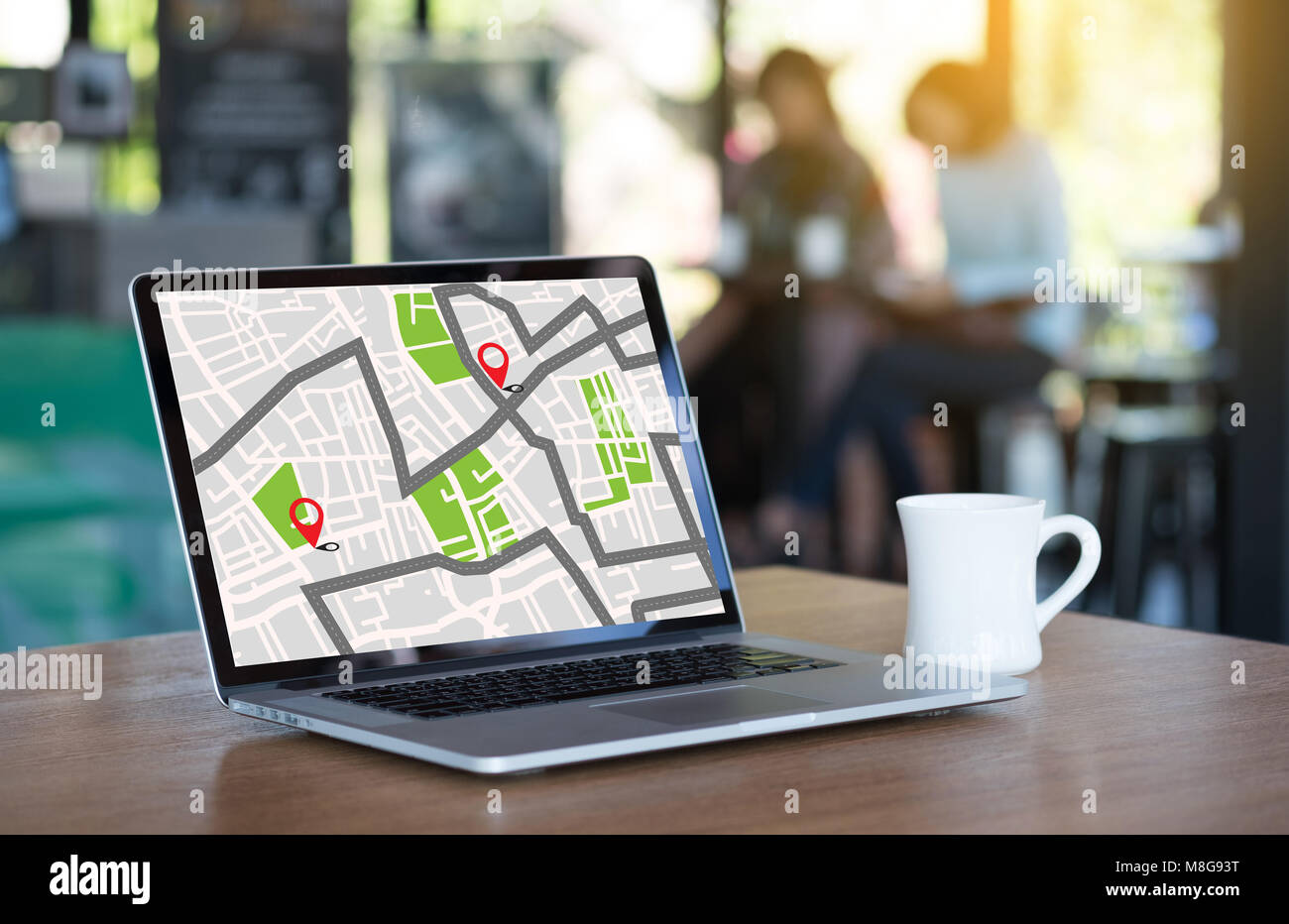 GPS Map to Route Destination network connection Location Street Map ...