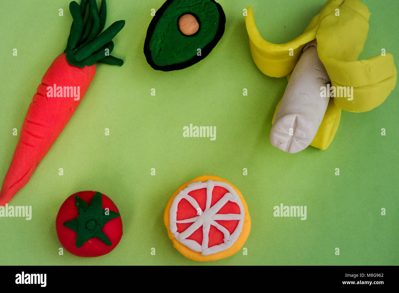 Photograph of some plasticine colorful vegetables and fruit Stock Photo ...