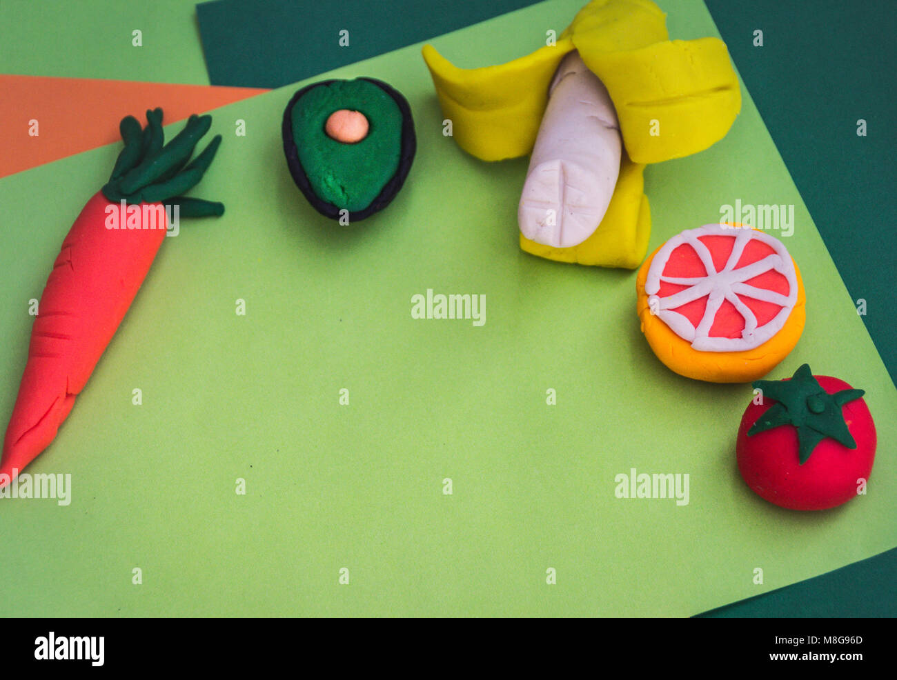 Photograph of some plasticine colorful vegetables and fruit Stock Photo ...