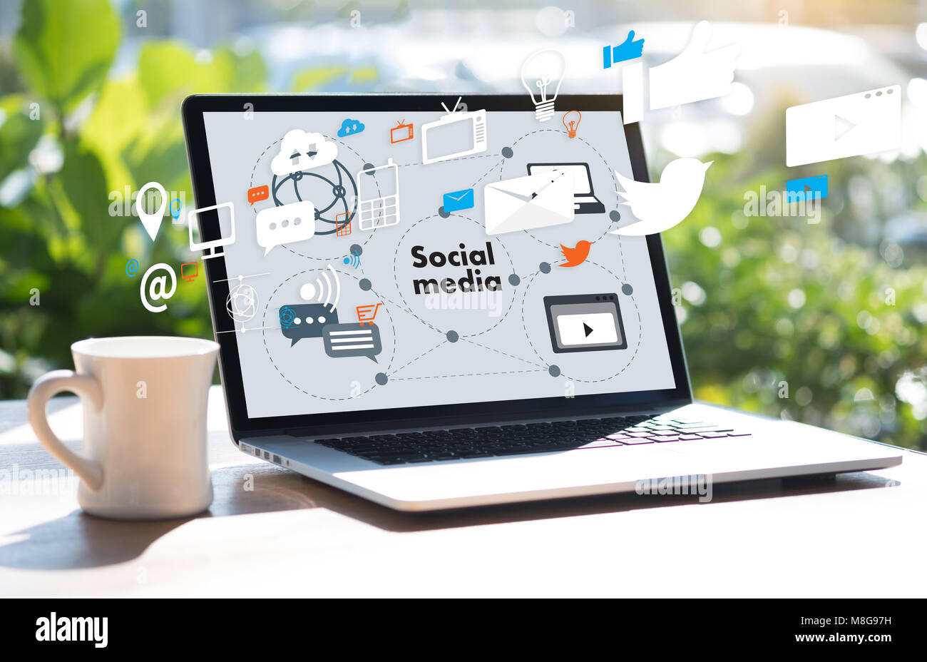 Networking chat Communication Online Social media social network Stock ...