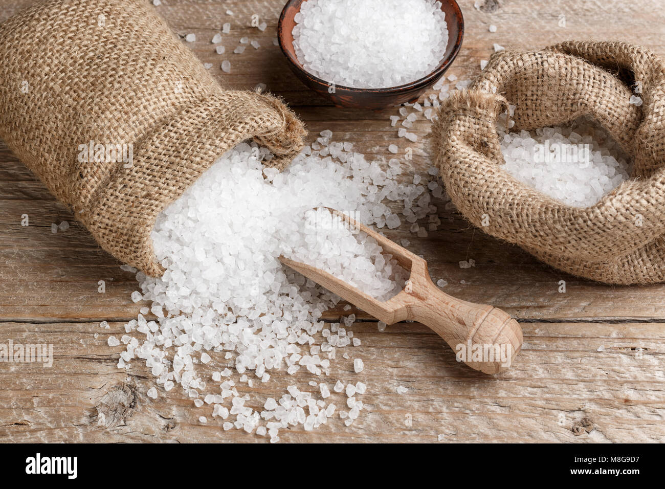 Natural sea salt crystals for SPA treatments. Organic healthy product ...