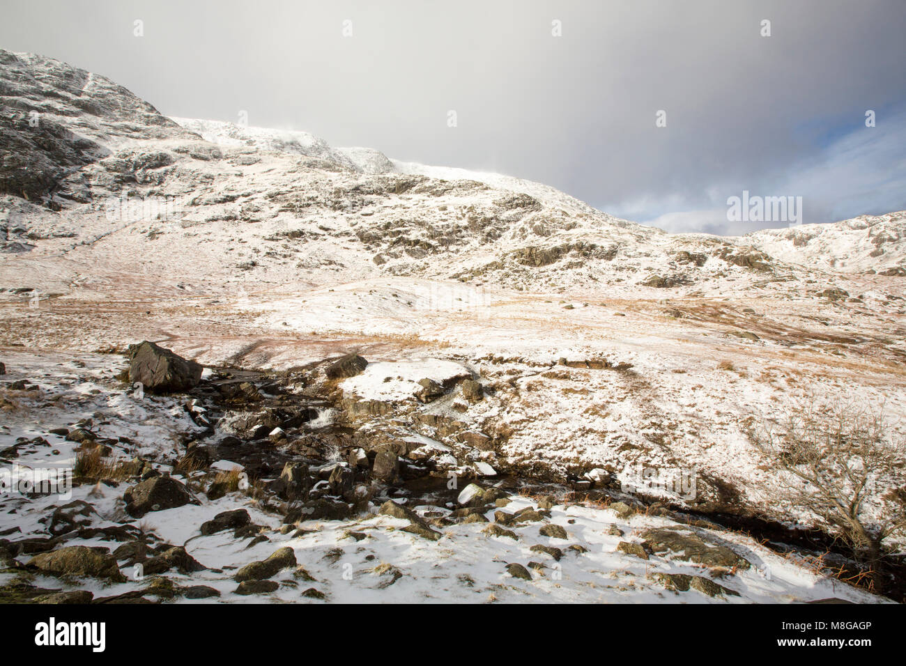 Wetherlam covered in snow, Lake District, UK Stock Photo - Alamy