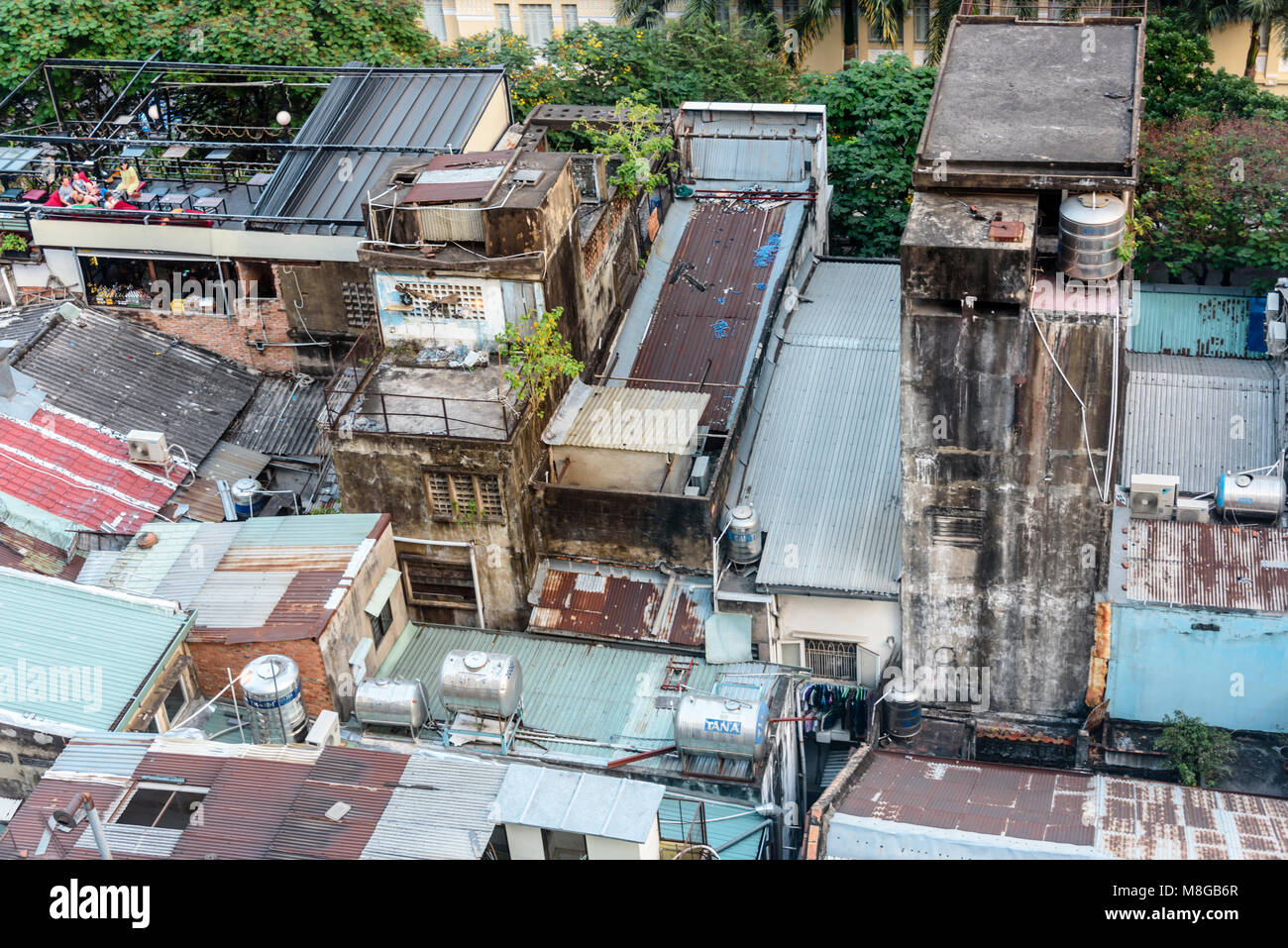 Rooves of buildings, Ho Chi Minh City, Saigon, Vietnam Stock Photo - Alamy