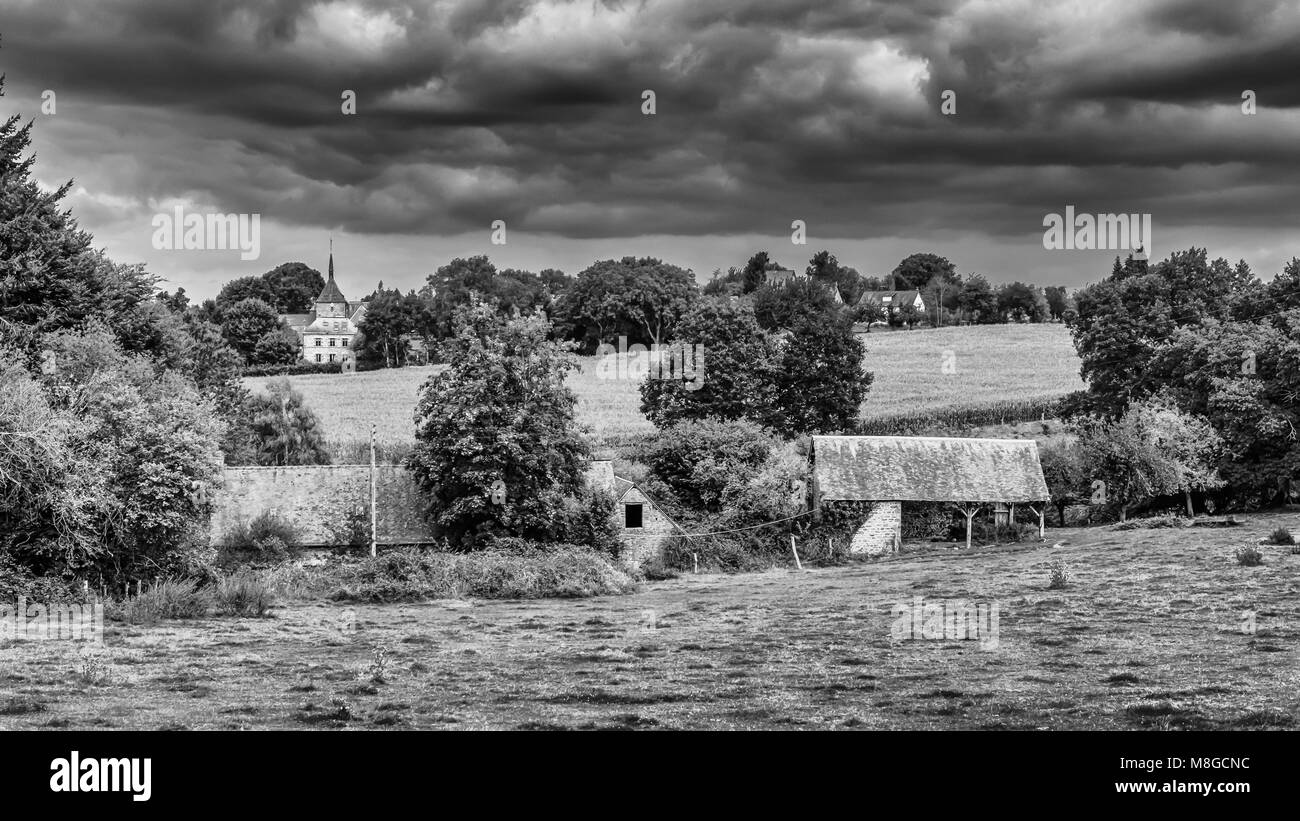 Old french barns Black and White Stock Photos & Images - Alamy