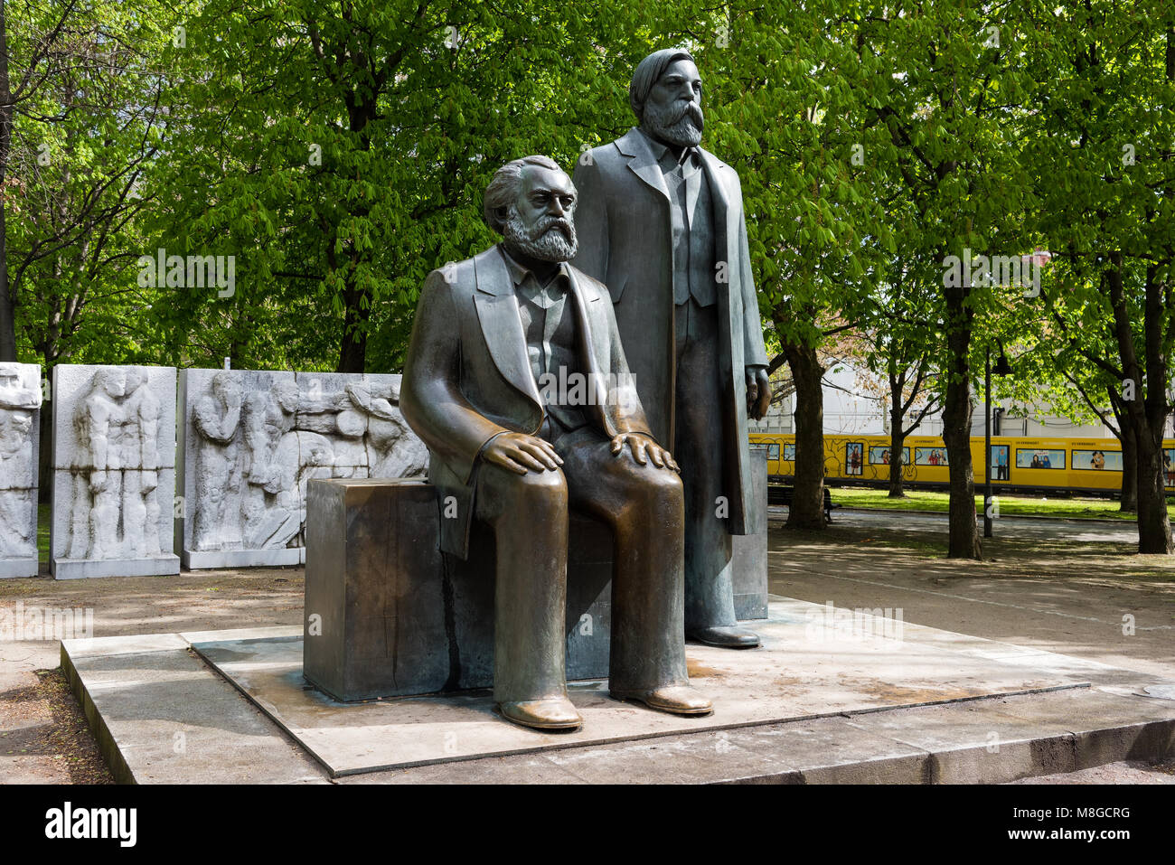 The statues of the fathers of the Communist idea, Karl Marx and ...