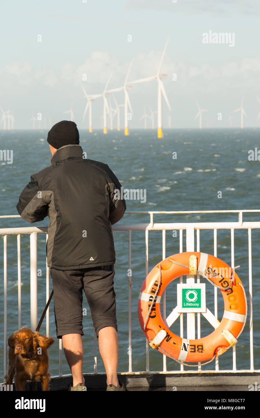 Part of the Walney Offshore Wind Farm between Cumbria and the Isle of ...