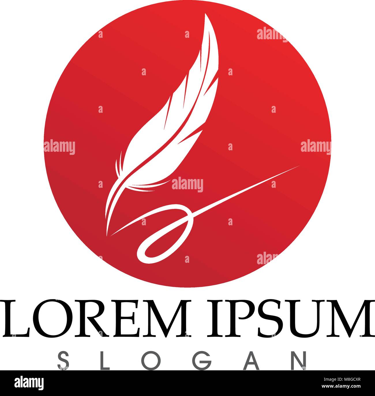 Feather pen write sign logo template app icons Stock Vector Image & Art ...