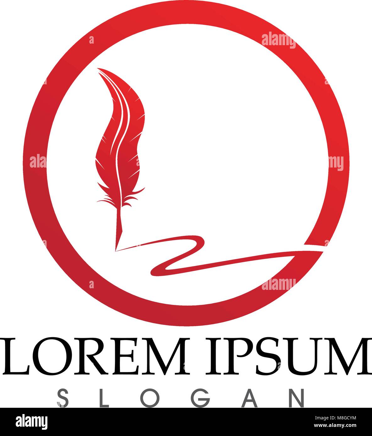 Feather pen write sign logo template app icons Stock Vector Image & Art ...