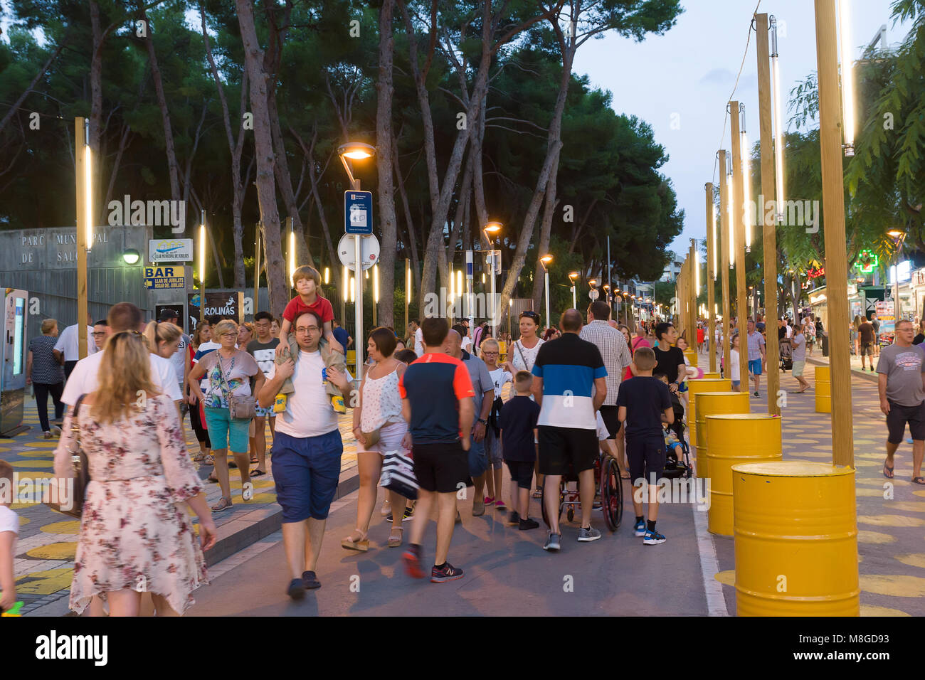 Salou, Spain - August 13, 2017: Salou is one of the largest tourist ...