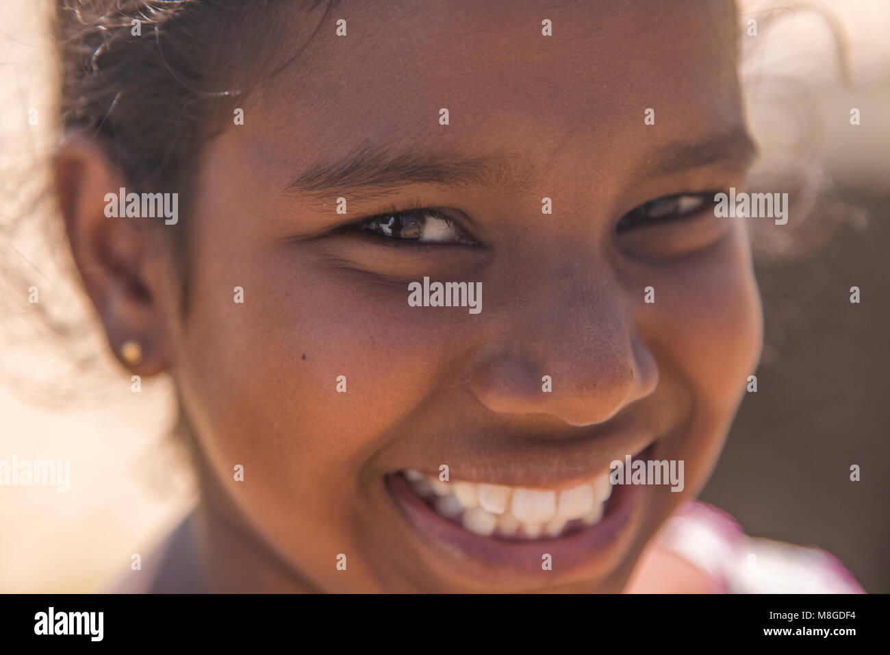 MATARA, SRI LANKA - JANUARY 25, 2014: Unidentified girl from Matara ...
