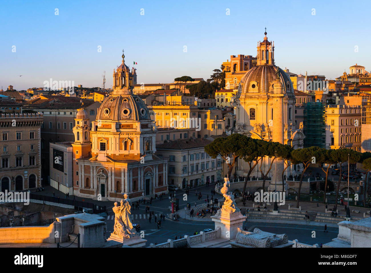 Piazza Venezia central hub of Rome where several thoroughfares ...