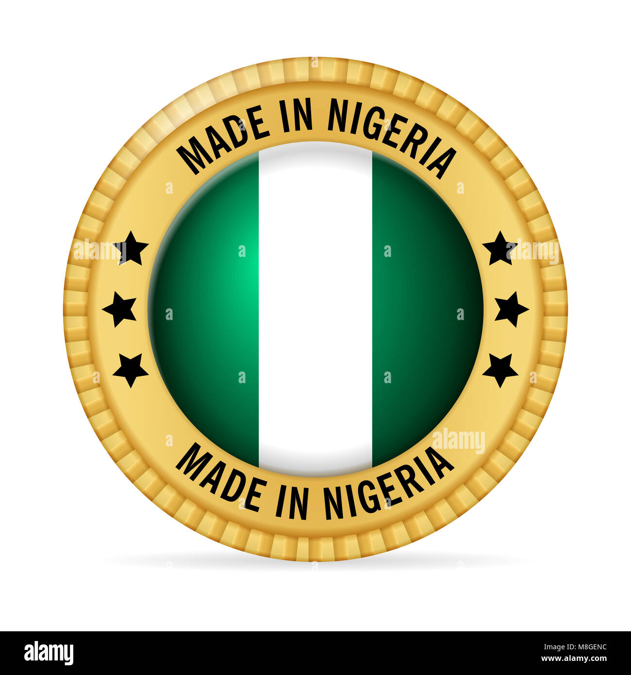 Icon made in Nigeria on a white background Stock Photo - Alamy