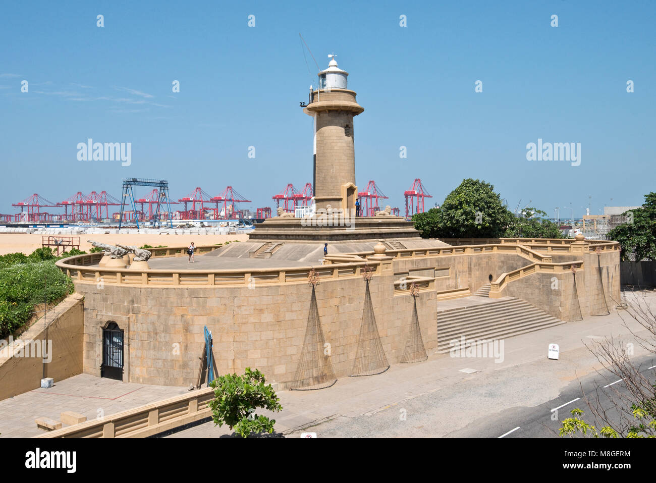 A view of the Colombo Lighthouse now unused due to being landlocked by ...
