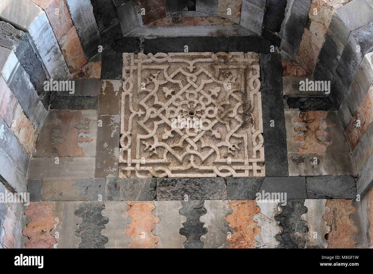 Islamic knot pattern ornament engraved at east entrance portal to the ...